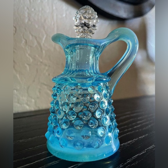 Fenton | Kitchen | Vintage Fenton Hobnail Blue Cruet Opalescent Hobnail ...